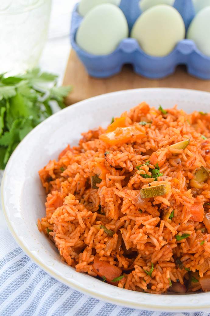 Harissa Spiced Vegetable Rice - Celery and Cupcakes